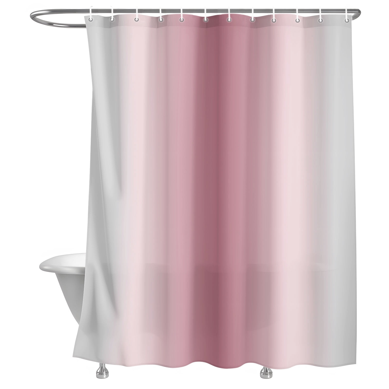 Bathroom Shower Curtain Gradient Pink Gray Watercolor Waterproof Shower ...