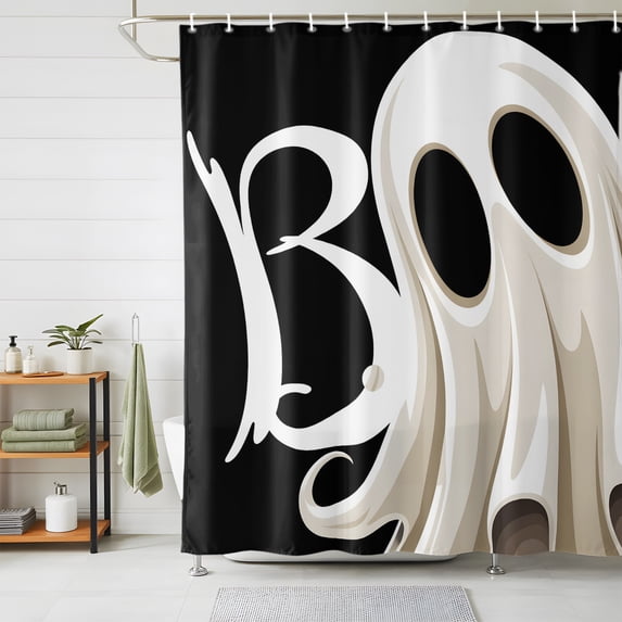 Bathroom Shower Curtain Halloween Scary Ghost Waterproof Shower ...