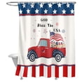 Bathroom Shower Curtain Happy Farm Truck with American Flag Waterproof ...