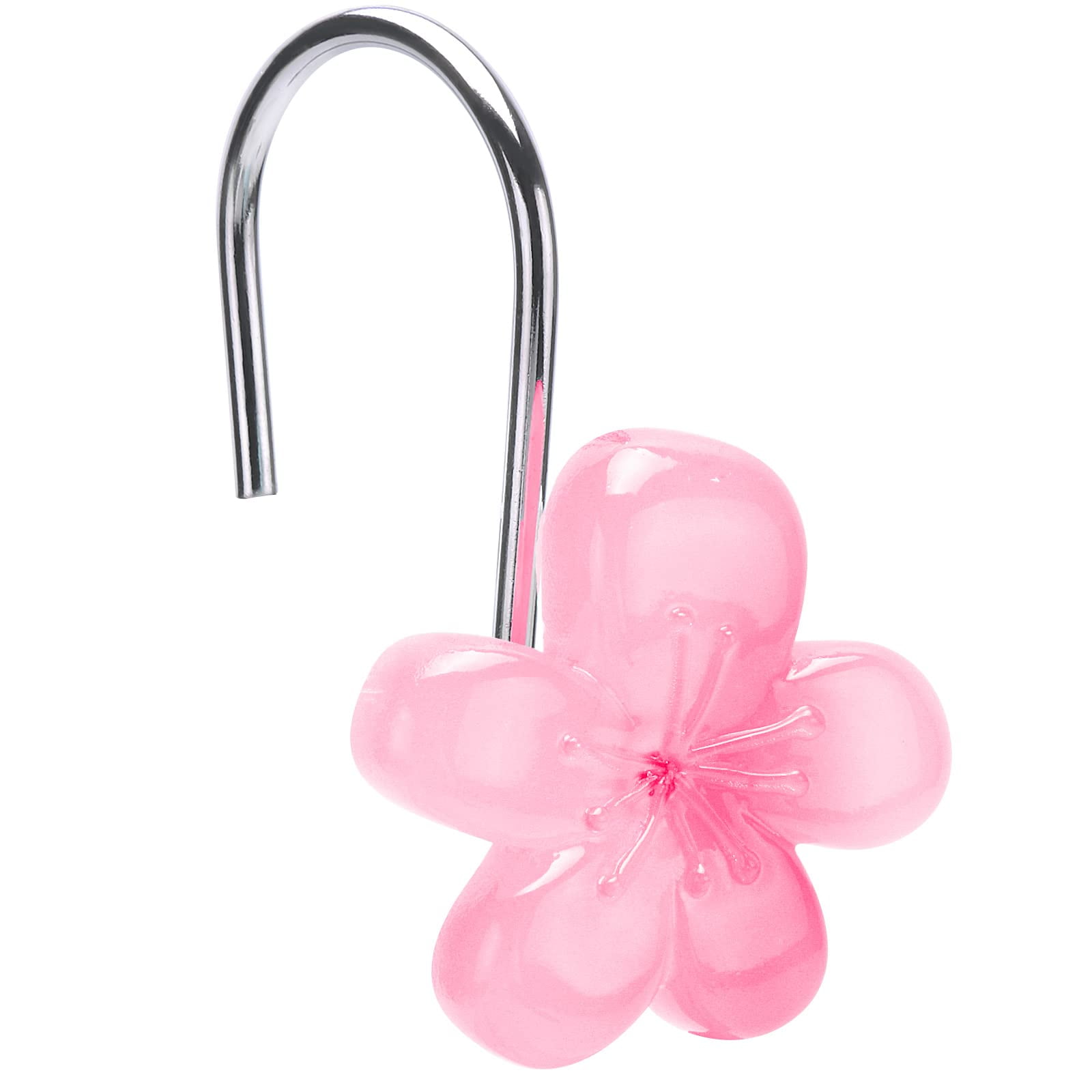 Bathroom Shower Curtain Hooks, Glow in The Dark Flower Hangers ...