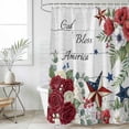 Bathroom Shower Curtain Independence Day Anniversary Waterproof Shower ...
