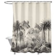 Bathroom Shower Curtain Jungle Forest Palm Tree Plant Gray Waterproof ...