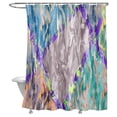 Bathroom Shower Curtain Marble Texture Blue Turquoise Waterproof Shower ...