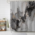 Bathroom Shower Curtain Marble Texture Watercolor Gray Waterproof ...