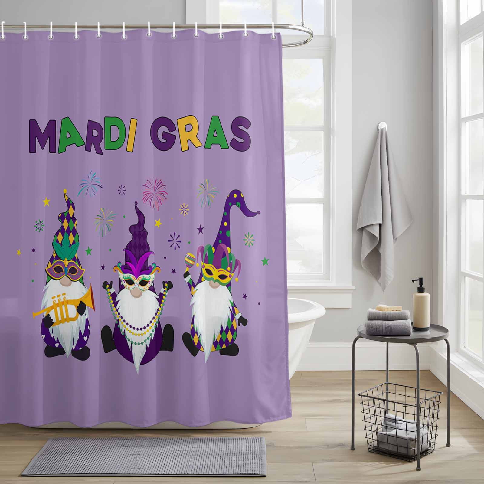 Bathroom Shower Curtain Mardi Gras Cartoon Cute Dwarfs Waterproof ...