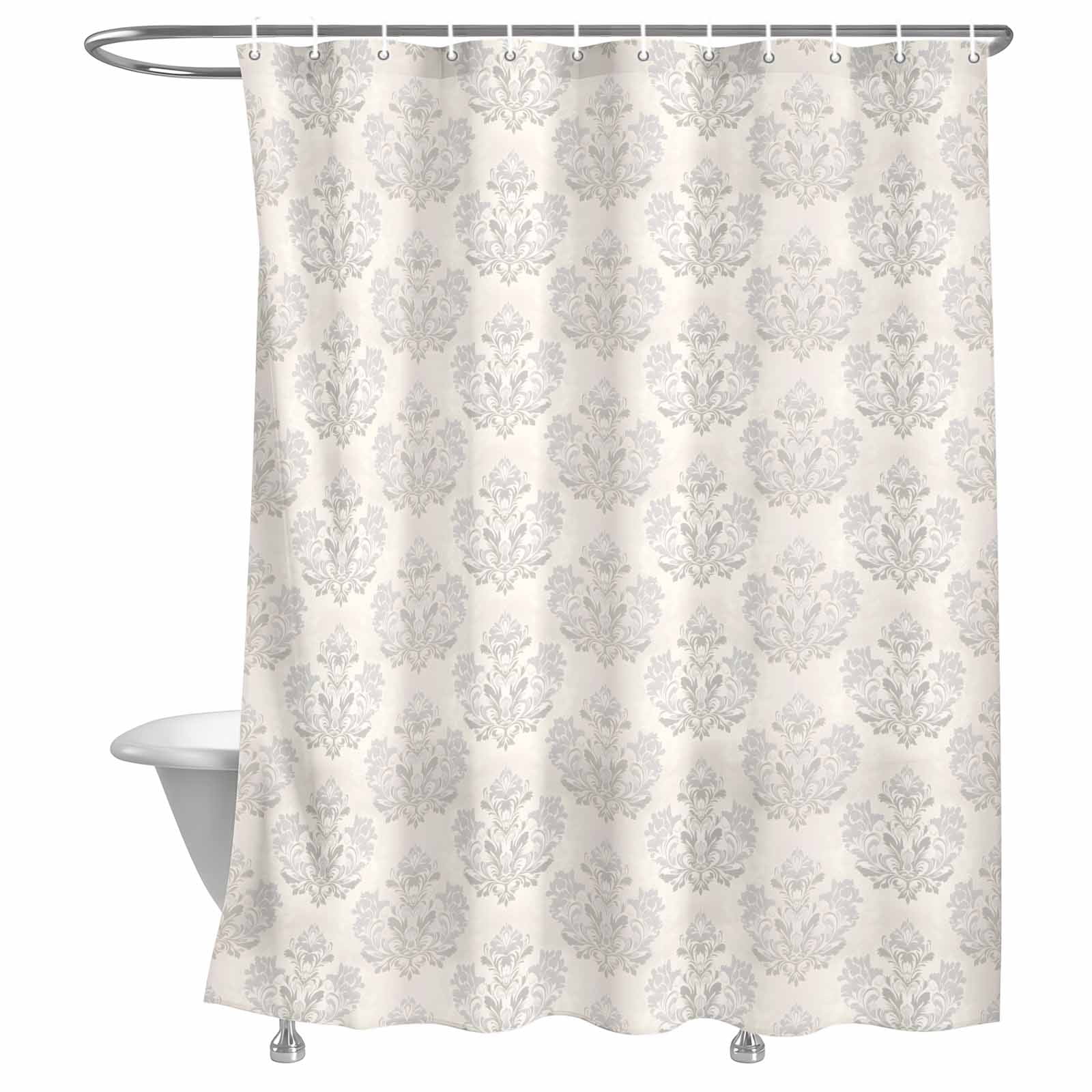 Bathroom Shower Curtain Medieval Beige Abstract Geometric Waterproof ...