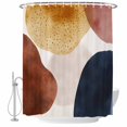 Bathroom Shower Curtain Mid Century Abstract Geometric Waterproof ...