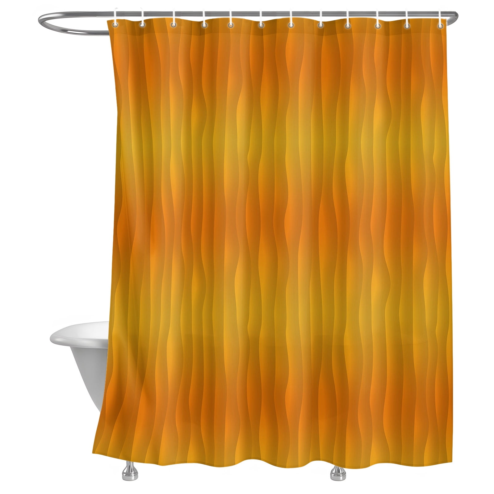 Bathroom Shower Curtain Minimalist Art Wavy Stripe Waterproof Shower ...