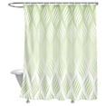 Bathroom Shower Curtain Minimalist Green Gradient Curve Striped ...