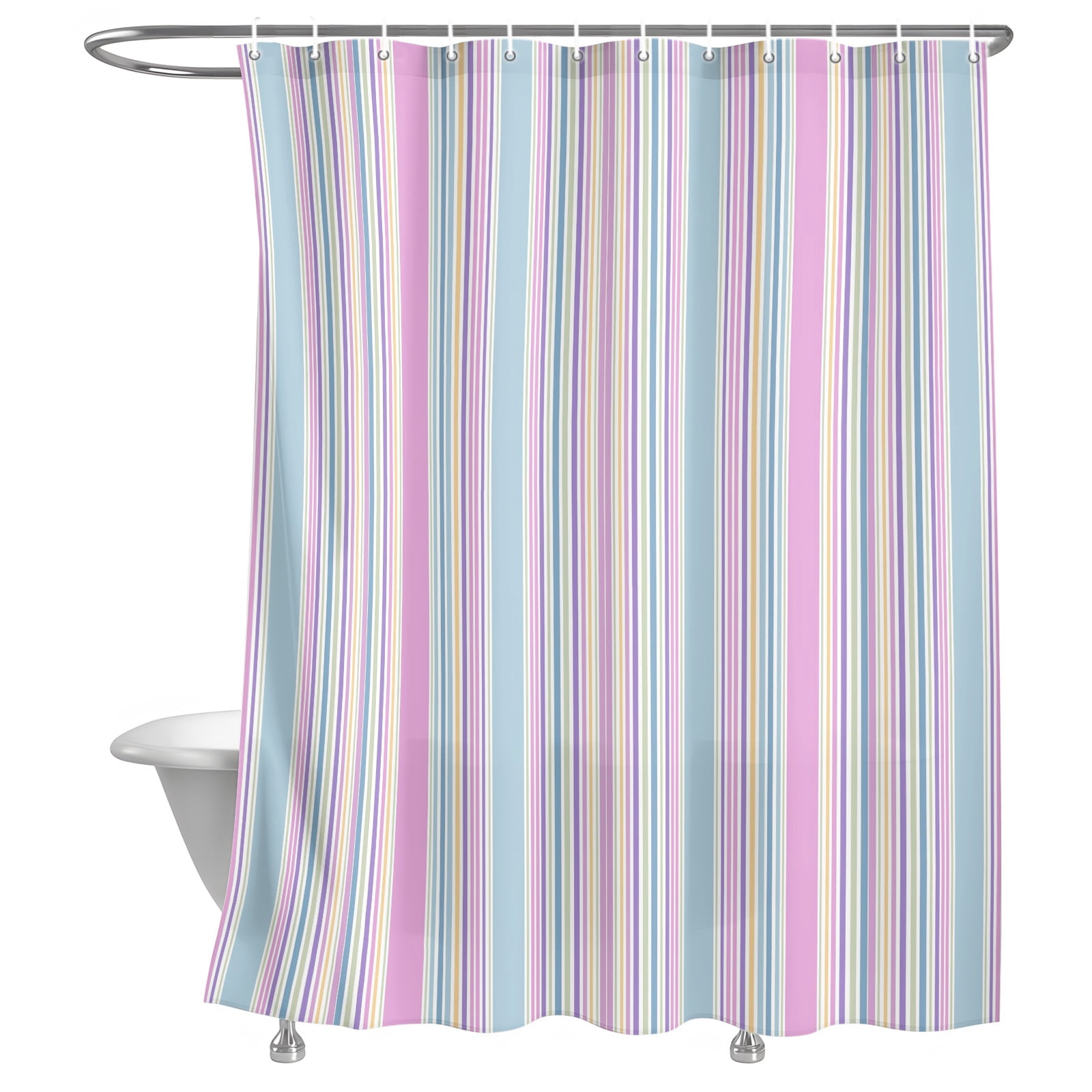 Bathroom Shower Curtain Minimalist Vertical Stripe Colorful Art ...