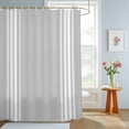 Bathroom Shower Curtain Minimalist White Stripe on Gray Waterproof ...