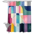 Bathroom Shower Curtain Modern Colorful Splicing Contrast Art ...