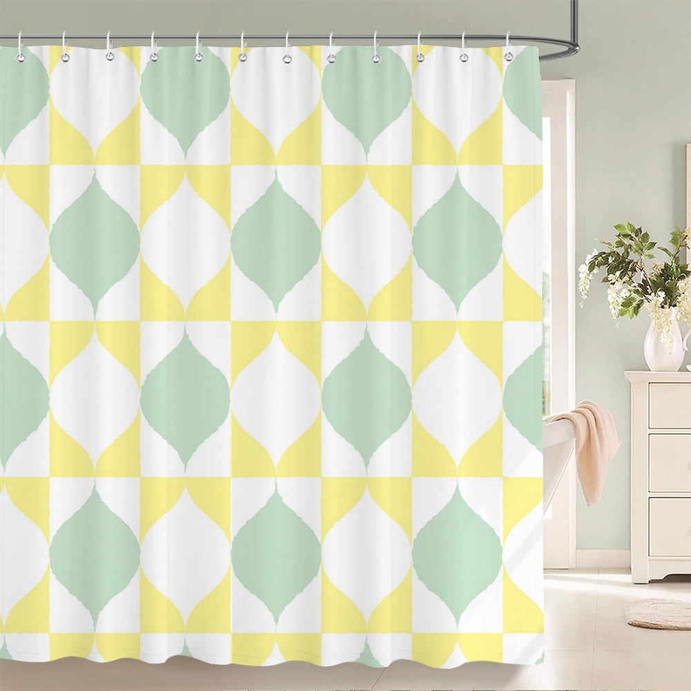 Bathroom Shower Curtain Modern Minimalist Art Geometry Polyester Fabric ...