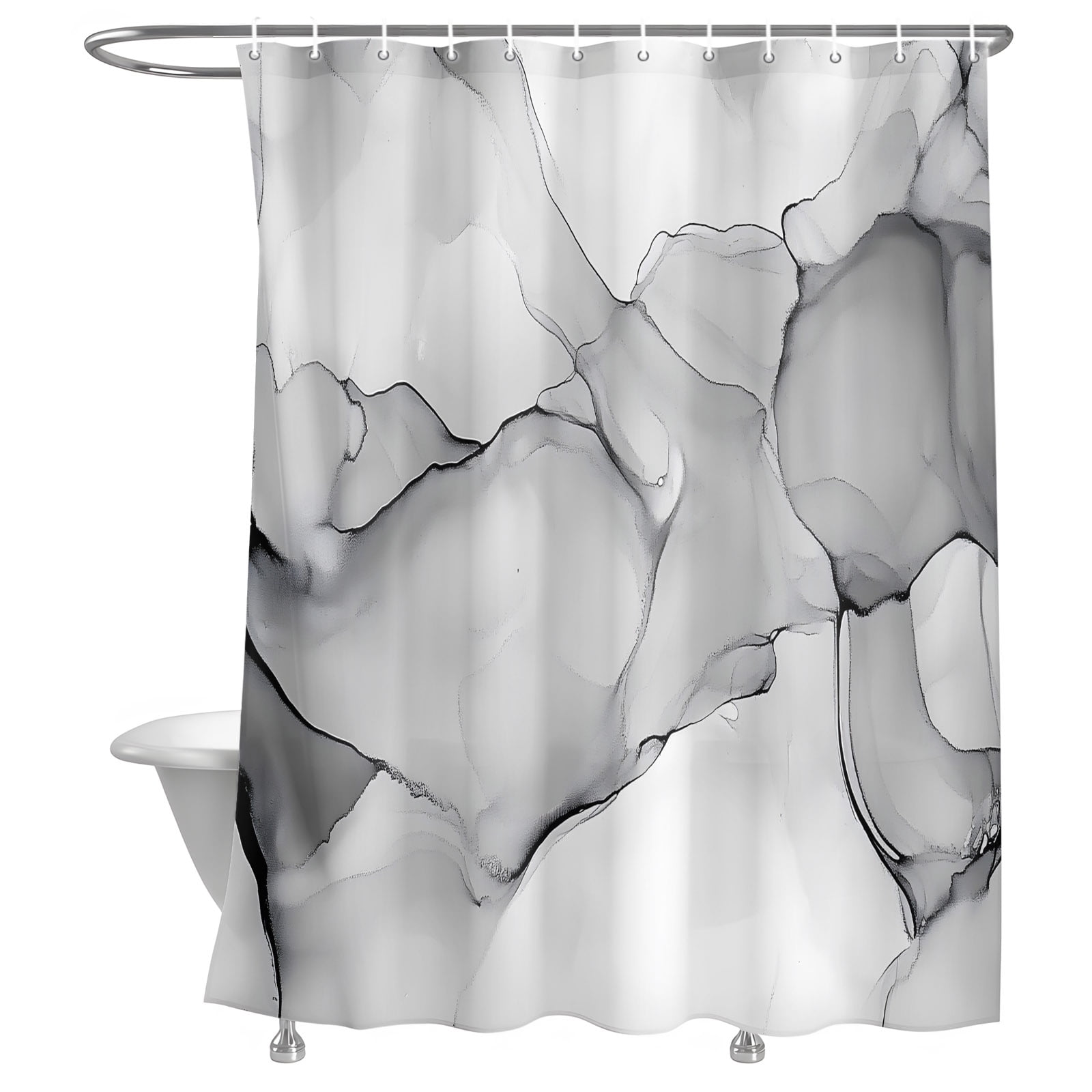 Bathroom Shower Curtain Modern Natural Marble Gradient Art Waterproof ...