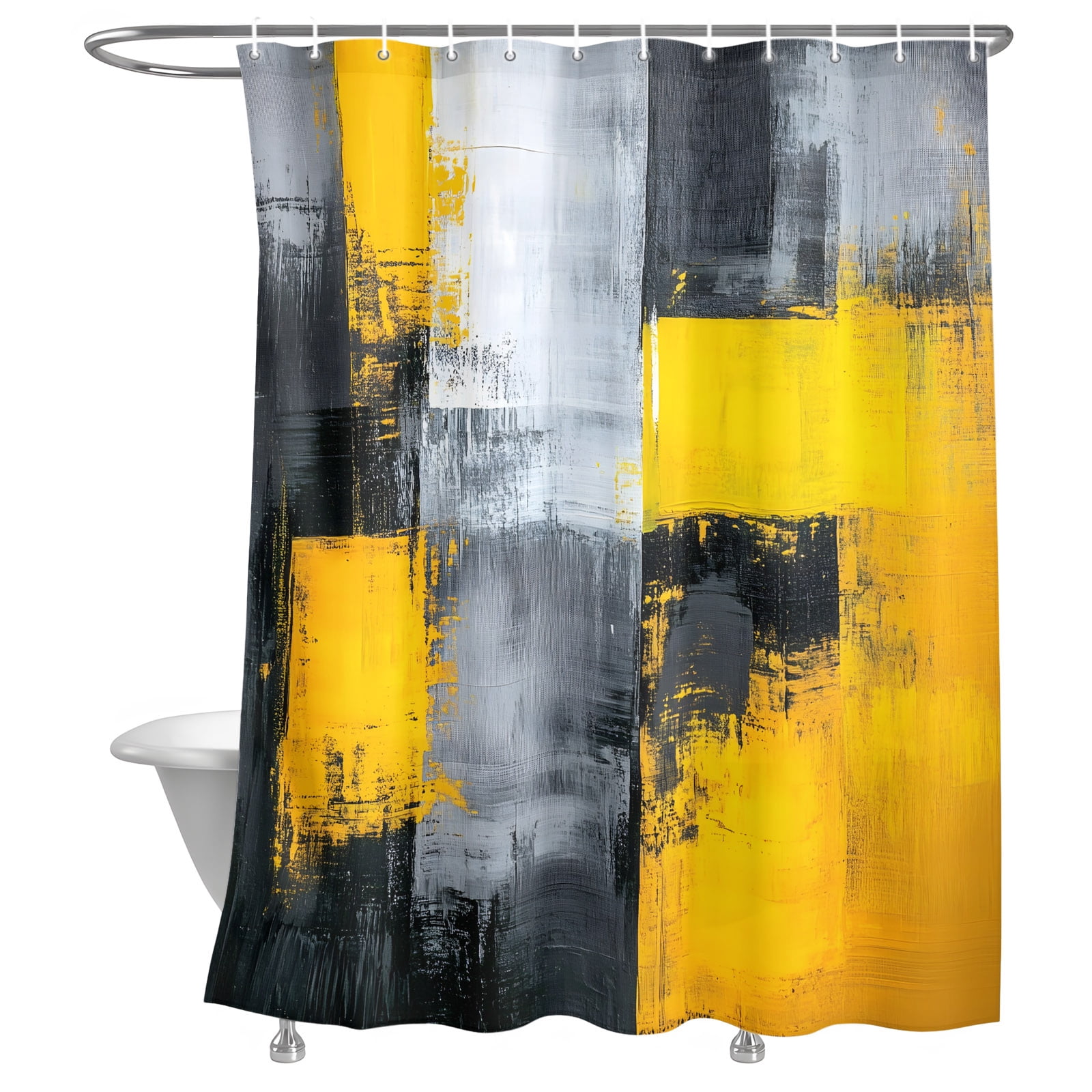 Bathroom Shower Curtain Modern Style Oil Painting Waterproof Shower ...