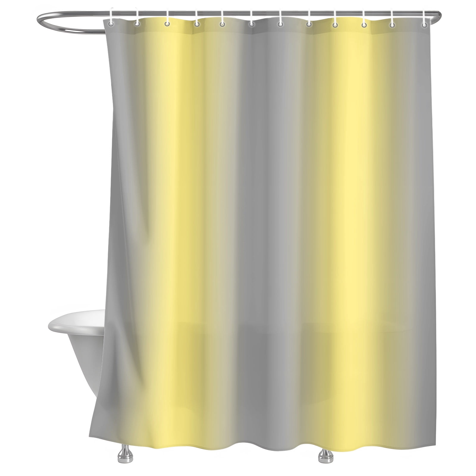 Bathroom Shower Curtain Modern Yellow Gray Gradient Waterproof Shower ...