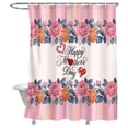 Bathroom Shower Curtain Mother's Day Pink Flowers Love Waterproof ...