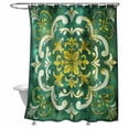 Bathroom Shower Curtain National Abstract Pattern on Turquoise ...