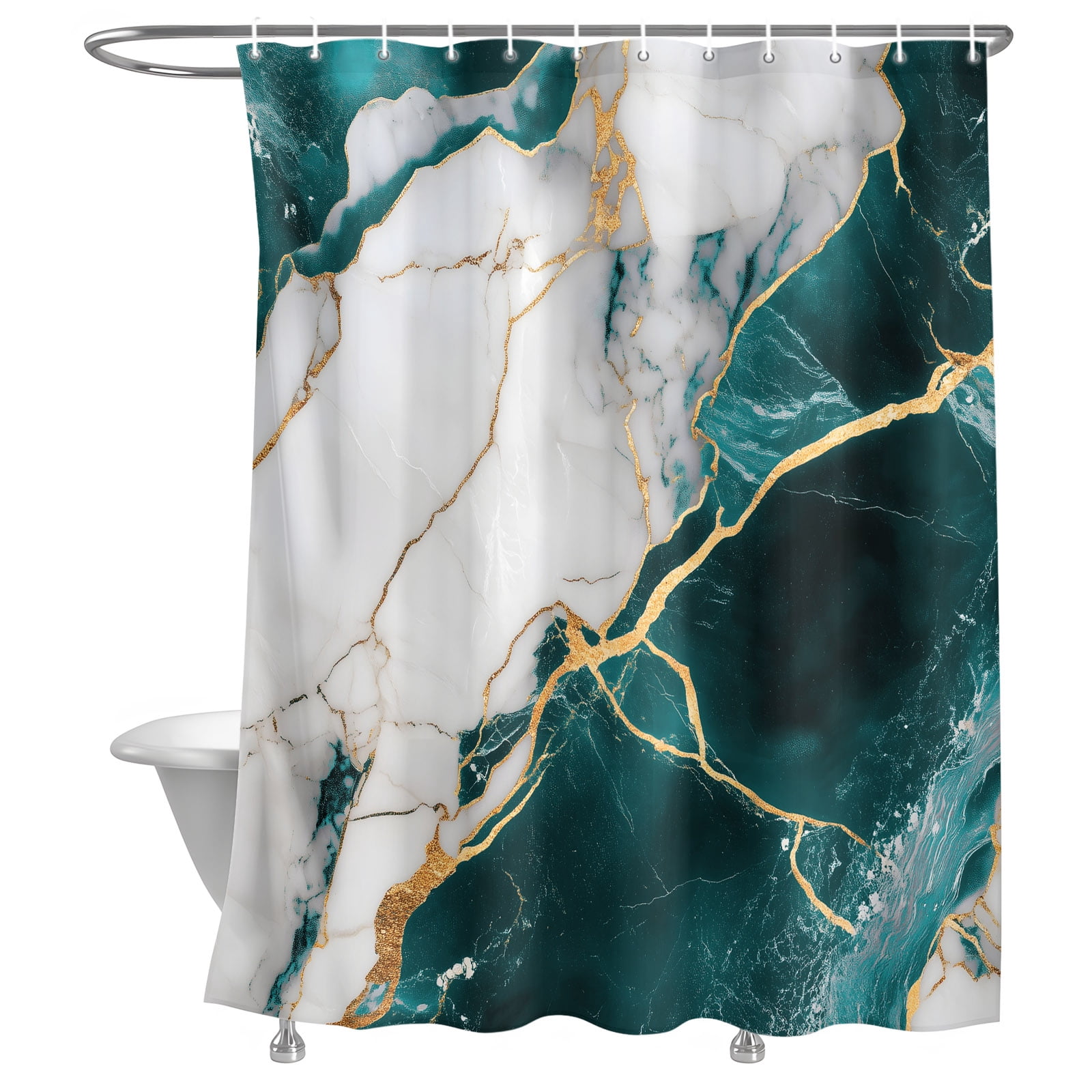 Bathroom Shower Curtain Natural Marble Stone Texture Waterproof Shower ...
