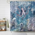 Bathroom Shower Curtain Nautical Octopus Seahorse Starfish Waterproof ...