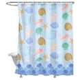 Bathroom Shower Curtain Nautical Starfish Conch Blue Watercolor Mermaid ...