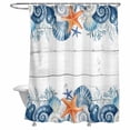 Bathroom Shower Curtain Ocean Sea Starfish Shell Waterproof Shower ...