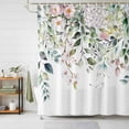 Bathroom Shower Curtain Pastoral Eucalyptus Blossom Floral Waterproof ...