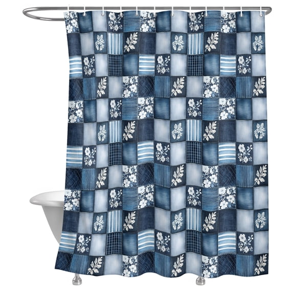 Bathroom Shower Curtain Pastoral Flower Floral on Retro Waterproof ...