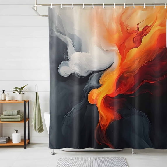 Bathroom Shower Curtain Psychedelic Abstract Art Fog Waterproof Shower ...