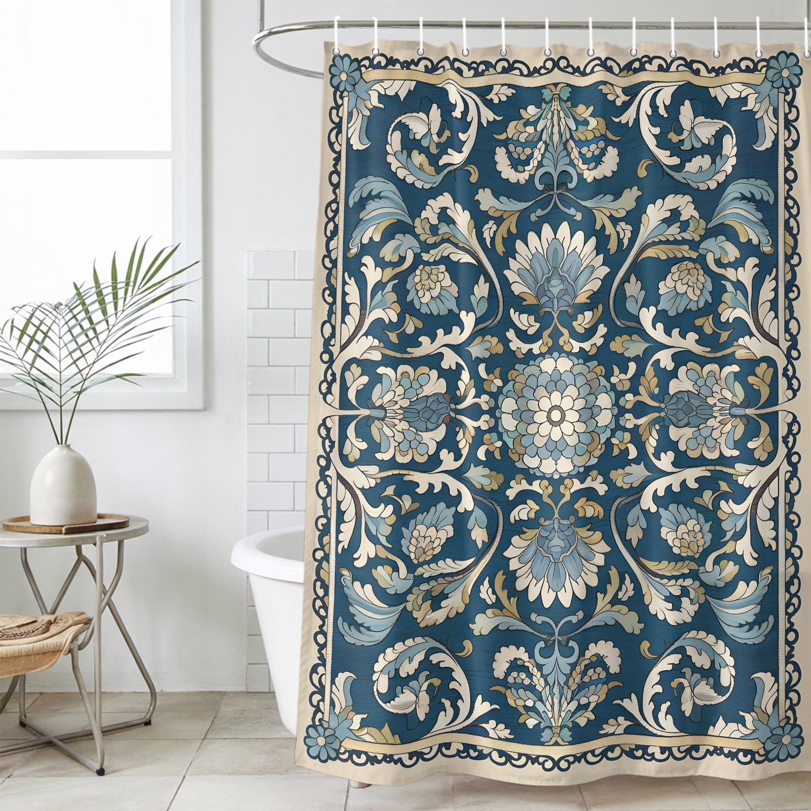 Bathroom Shower Curtain Retro Boho Pattern Waterproof Shower Curtains ...