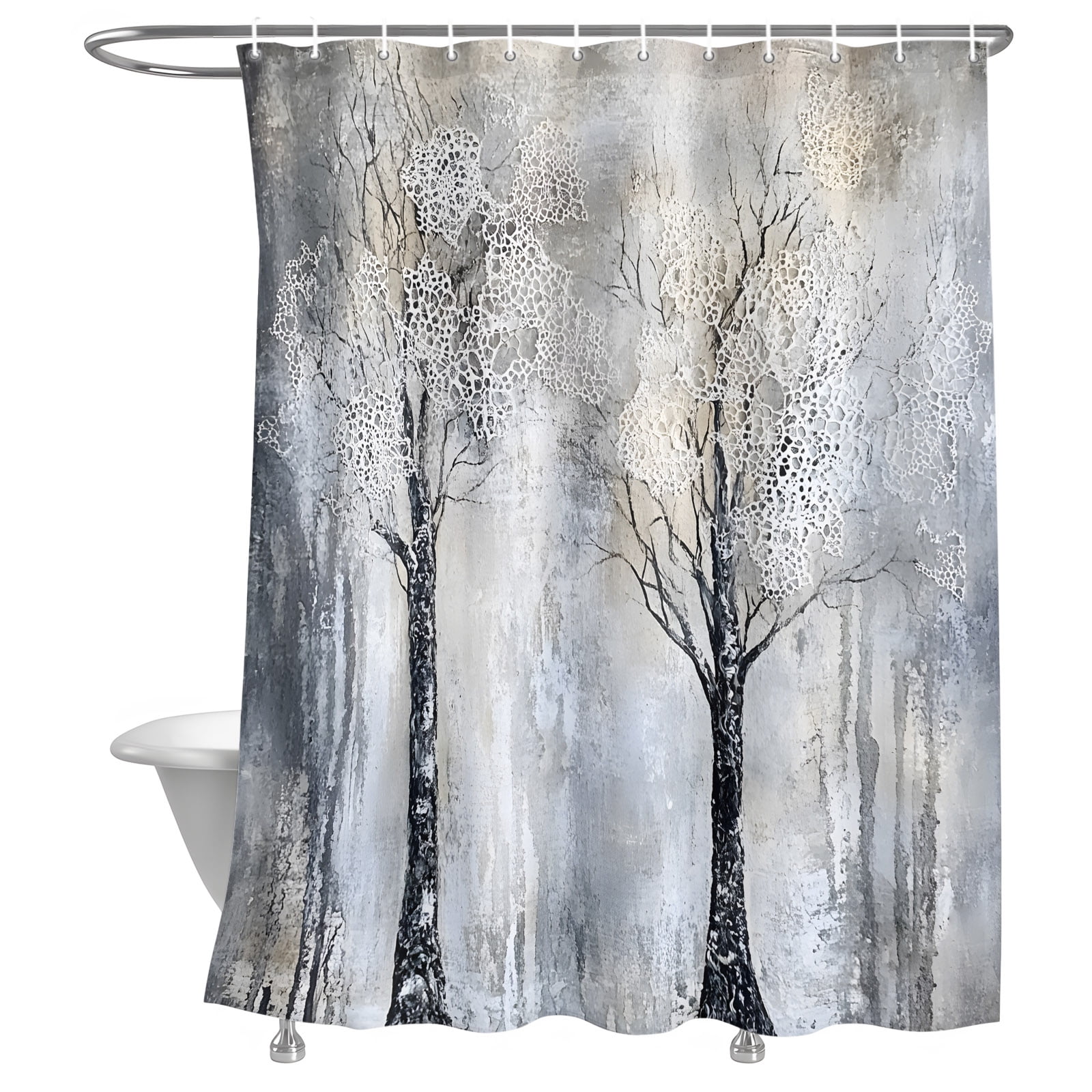 Bathroom Shower Curtain Retro Tree Trunk Mottled Waterproof Shower ...
