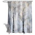 Bathroom Shower Curtain Retro Tree Trunk Mottled Waterproof Shower ...
