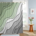 Bathroom Shower Curtain Sage Green Gradient Stripe Ripple Waterproof ...