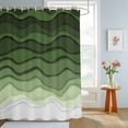 Bathroom Shower Curtain Sage Green Gradient Water Ripple Waterproof ...