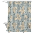 Bathroom Shower Curtain Sailing Anchor Compass Lighthouse Waterproof ...