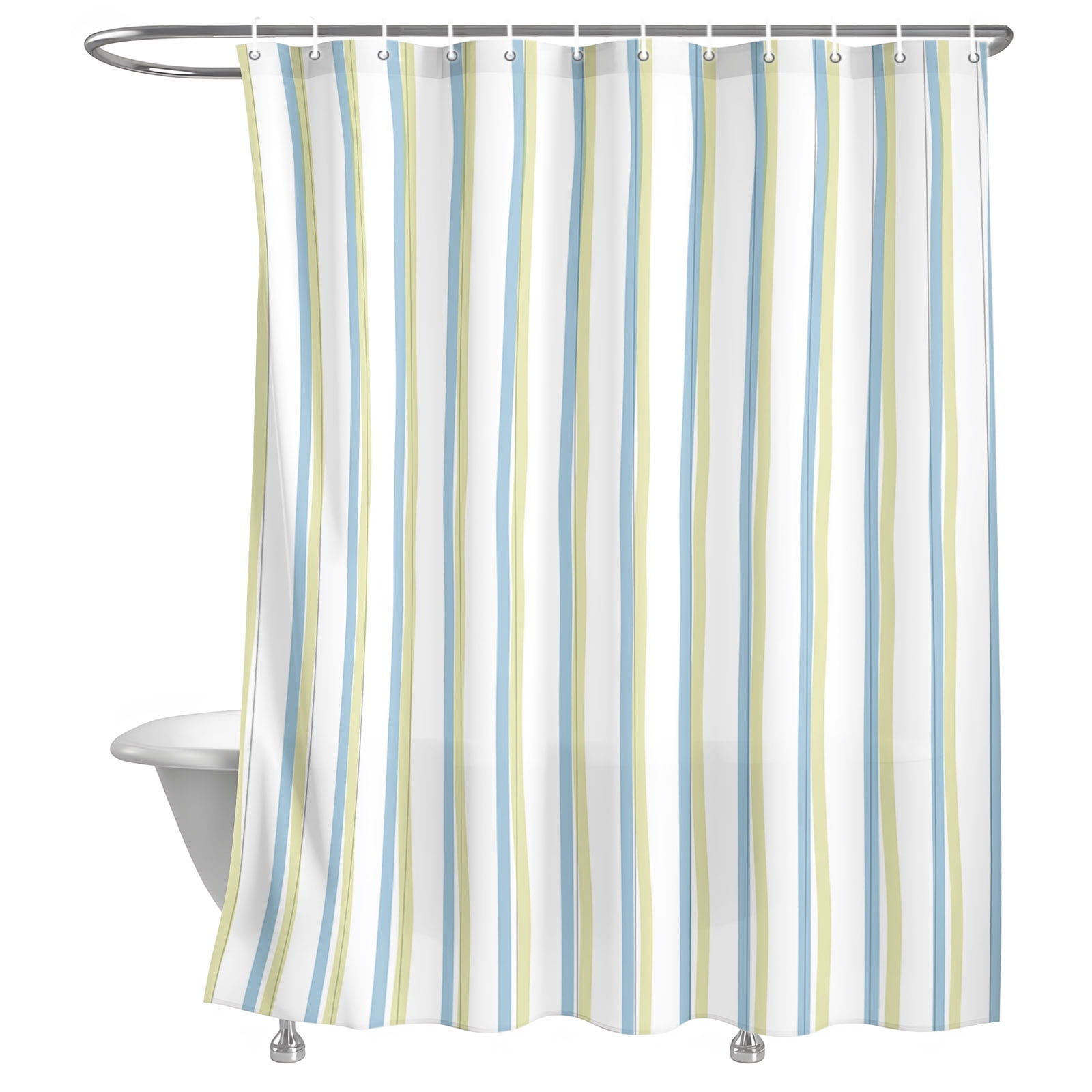 Bathroom Shower Curtain Simplistic Lines Watercolor Art Waterproof ...