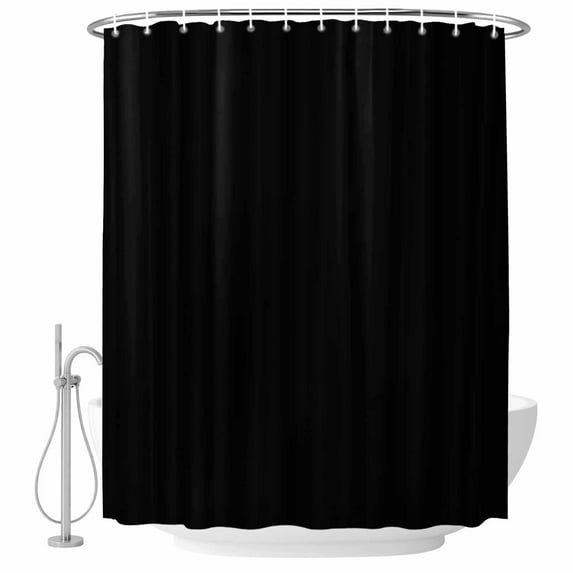 Bathroom Shower Curtain Solid Art Minimalist Pure Black Waterproof ...