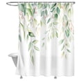 Bathroom Shower Curtain Spring Hanging Botanical Leaf Berry Waterproof ...