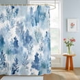 Bathroom Shower Curtain Spring Watercolor Blue Tree Forest Waterproof ...