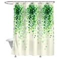 Bathroom Shower Curtain Spring Watercolor Green Leaves on Beige ...