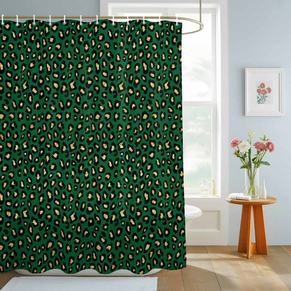 Bathroom Shower Curtain St. Patrick's Day Leopard Texture Waterproof ...