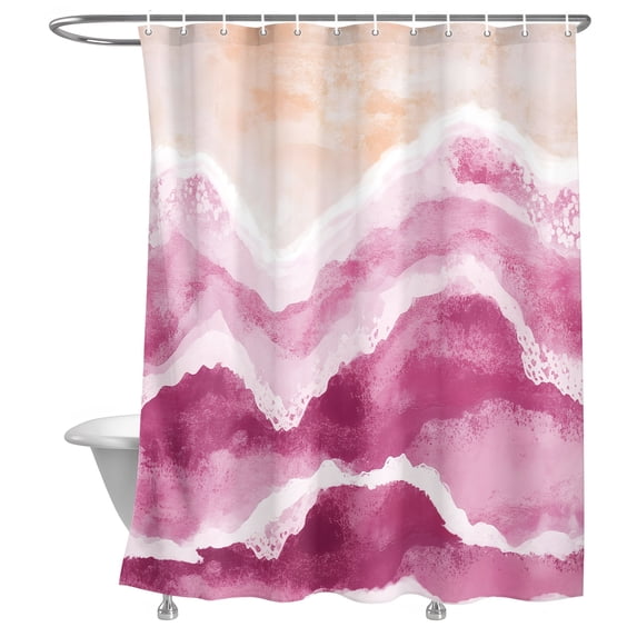 Bathroom Shower Curtain Summer Beach Gradient Water Ripple Waterproof ...