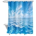 Bathroom Shower Curtain Summer Blue Sky and Sea Waves Waterproof Shower ...