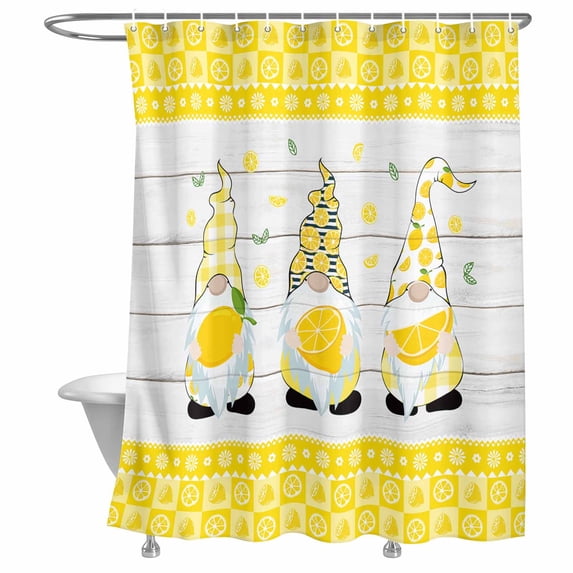 Bathroom Shower Curtain Summer Lemon Leaf Dwarf Waterproof Shower ...