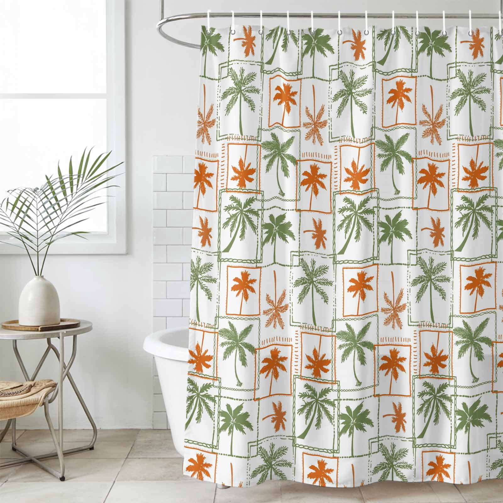 Bathroom Shower Curtain Summer Palm Trees Waterproof Shower Curtains ...