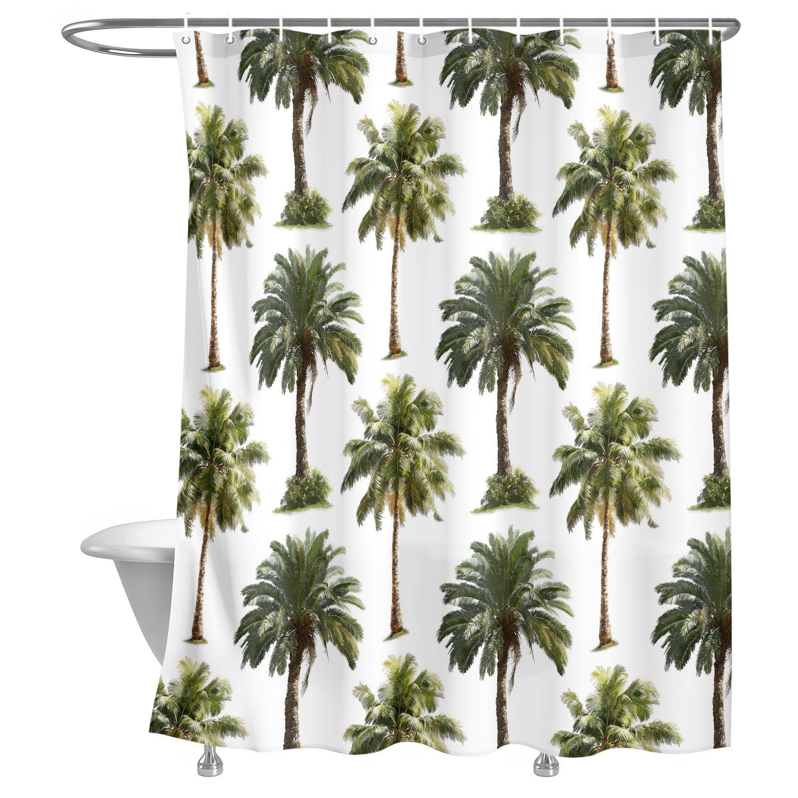 Bathroom Shower Curtain Summer Palm Trees Waterproof Shower Curtains ...