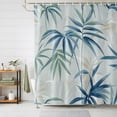 Bathroom Shower Curtain Summer Pastoral Blue Teal Leaves Waterproof ...