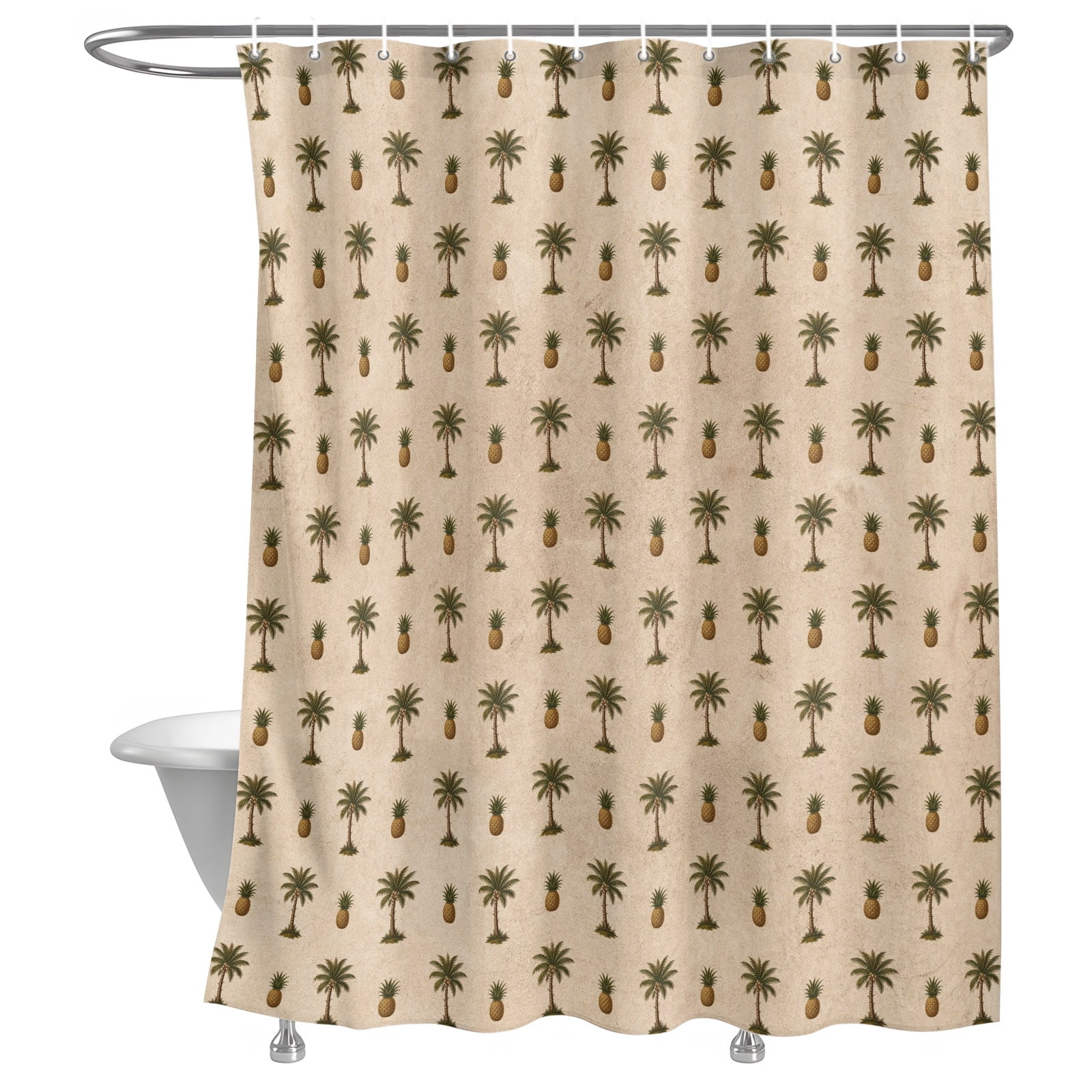 Bathroom Shower Curtain Summer Pineapple Palm Tree Waterproof Shower ...