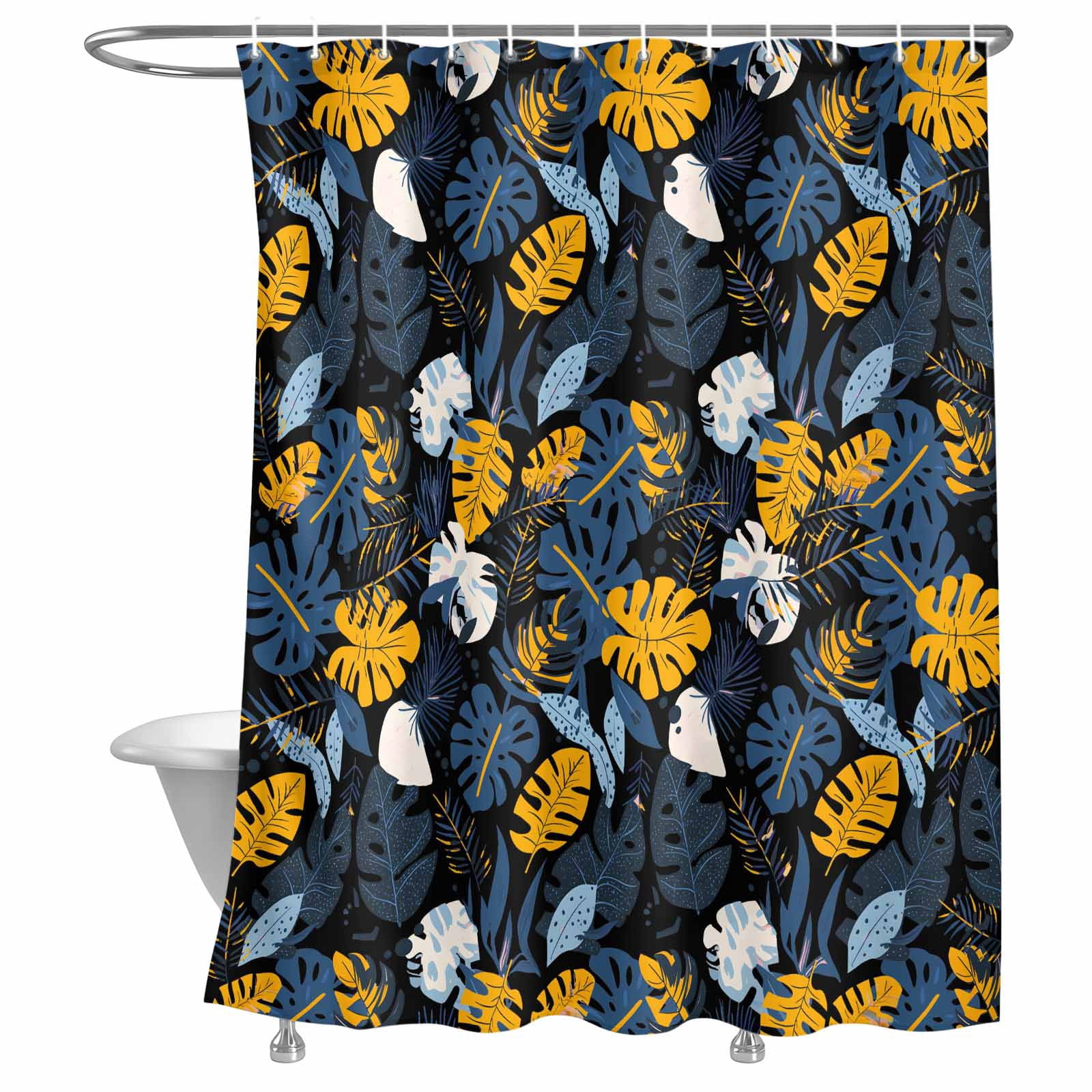 Bathroom Shower Curtain Summer Tropical Plants Waterproof Shower ...