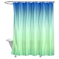 Bathroom Shower Curtain Teal Gradient Stripe Watercolor Waterproof ...
